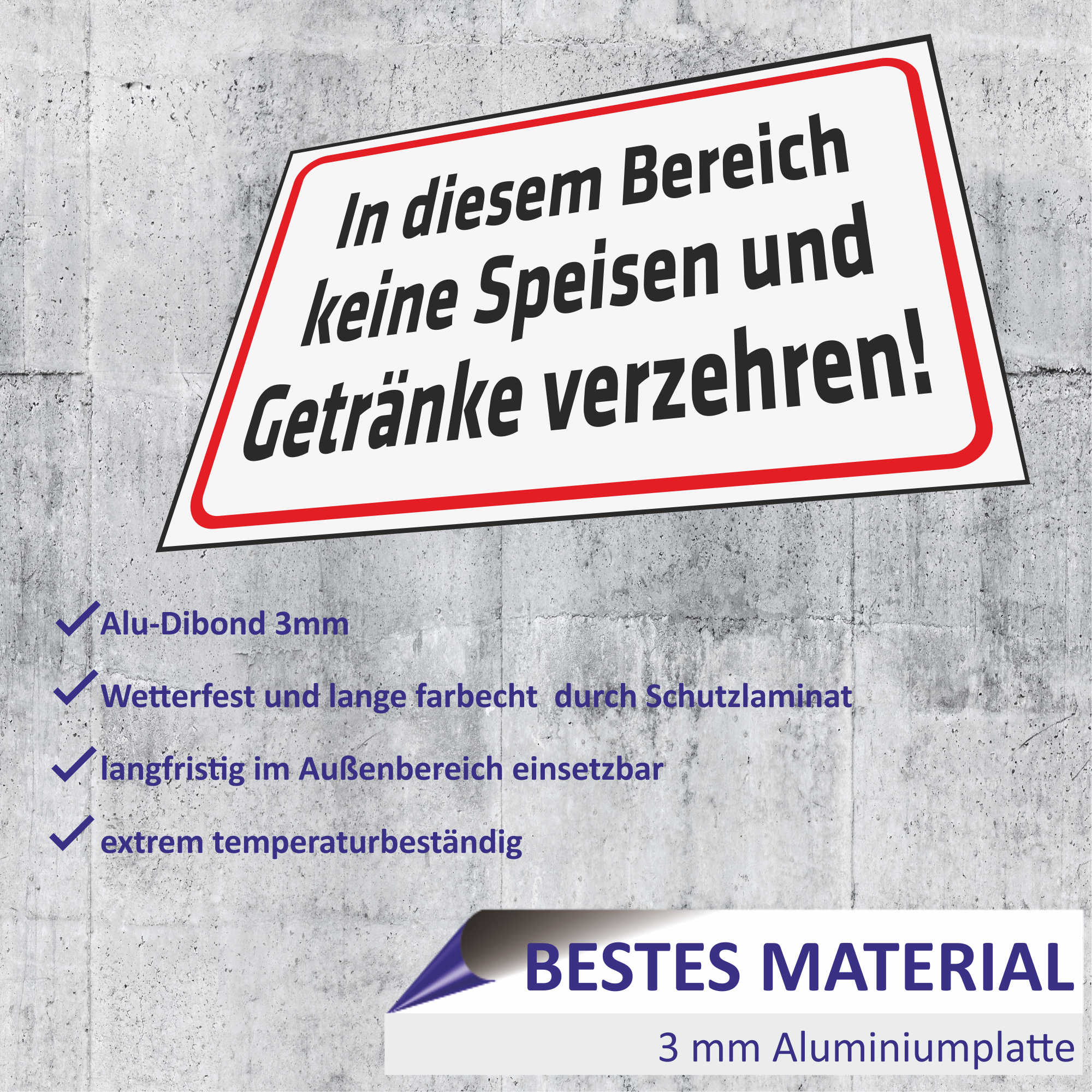 Schild Sicherheit - In diesem Bereich keine Speisen Getränke verzehren ...